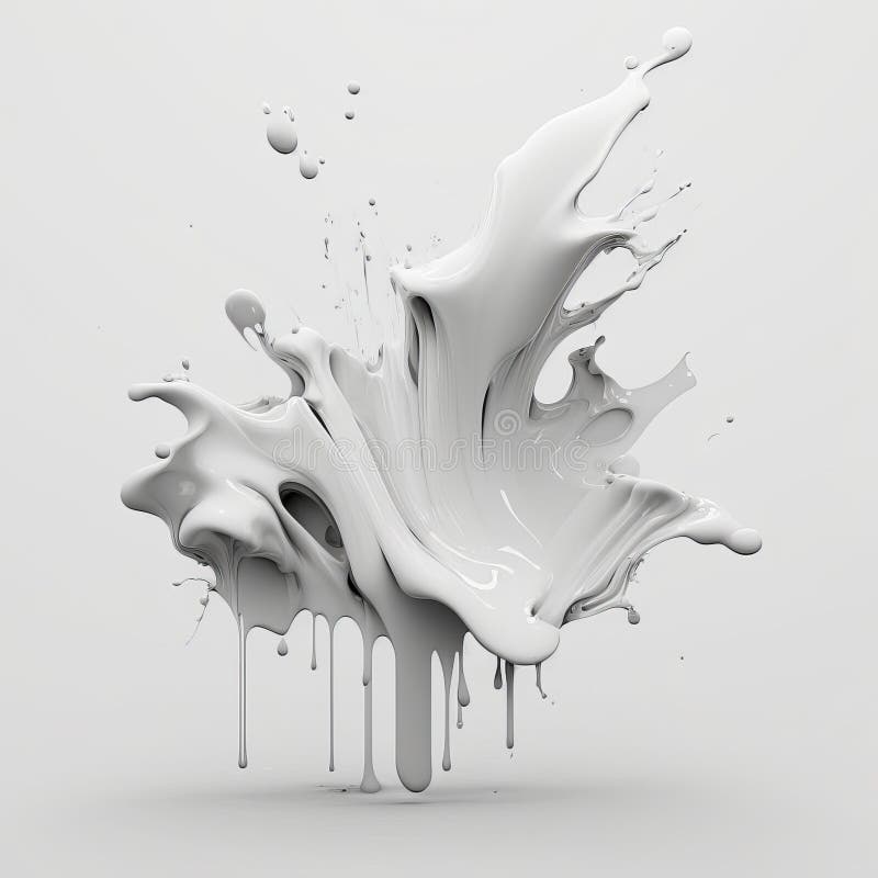 Abstract White Splash of Paint on White Background Stock Illustration ...