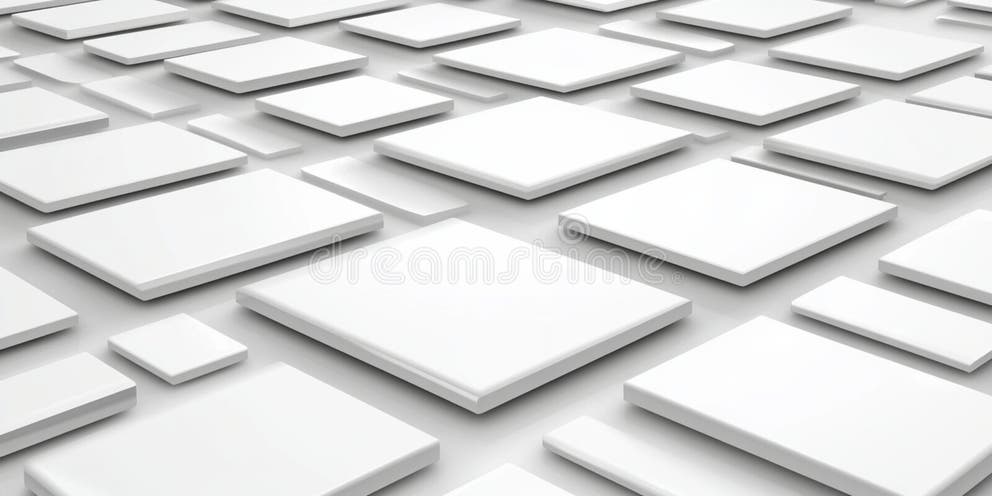 Abstract White Square Blocks Modern Geometric Pattern Background Design ...