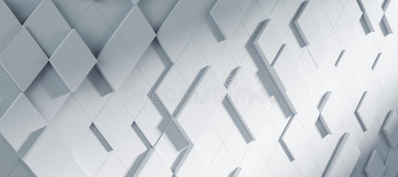 Abstract White Square Chaotic Pattern. Background Concept, 3d Rendering ...