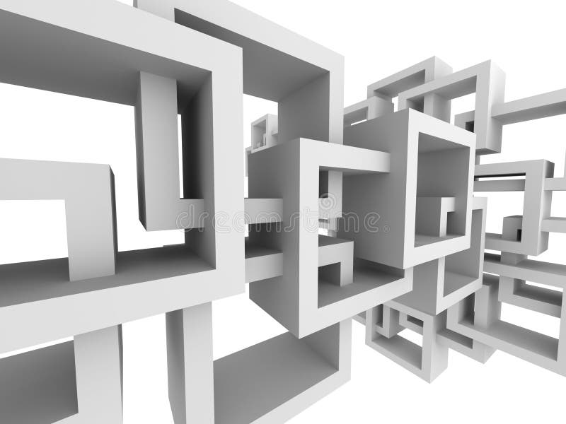 Abstract Square Blocks Wall Design Background Stock Illustration ...