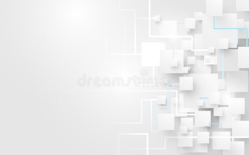 Abstract White Squares and Lines Background. Futuristic and Technology ...