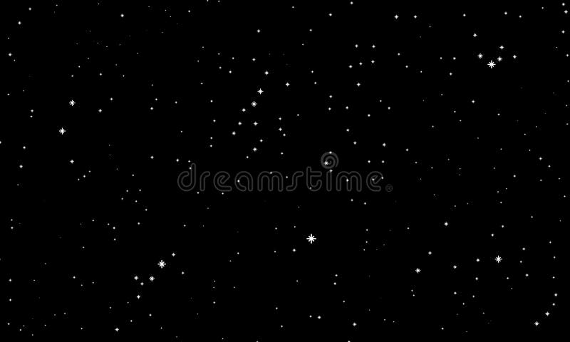 Abstract White Stars in a Black Sky Stock Vector - Illustration of cold ...