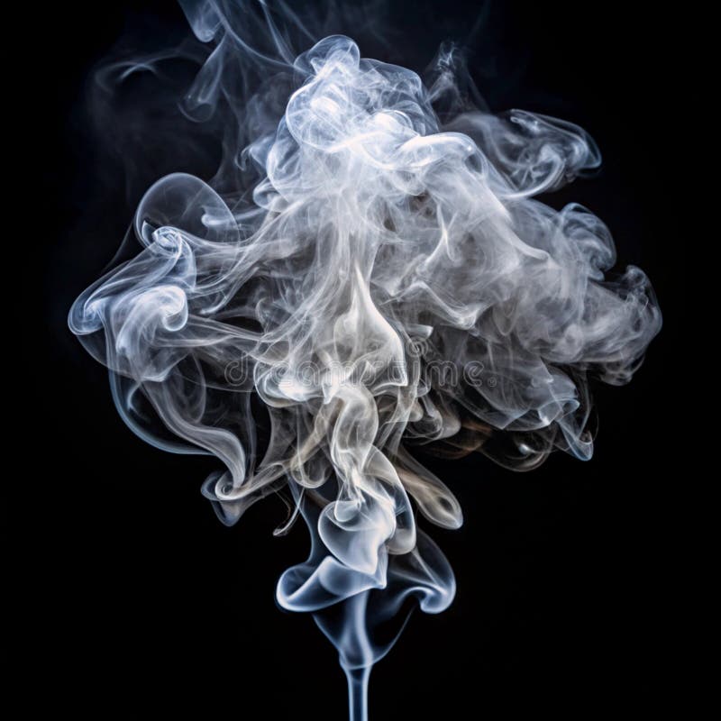 Abstract White Steam or Smoke from Aromatherapy Diffuser on Black ...