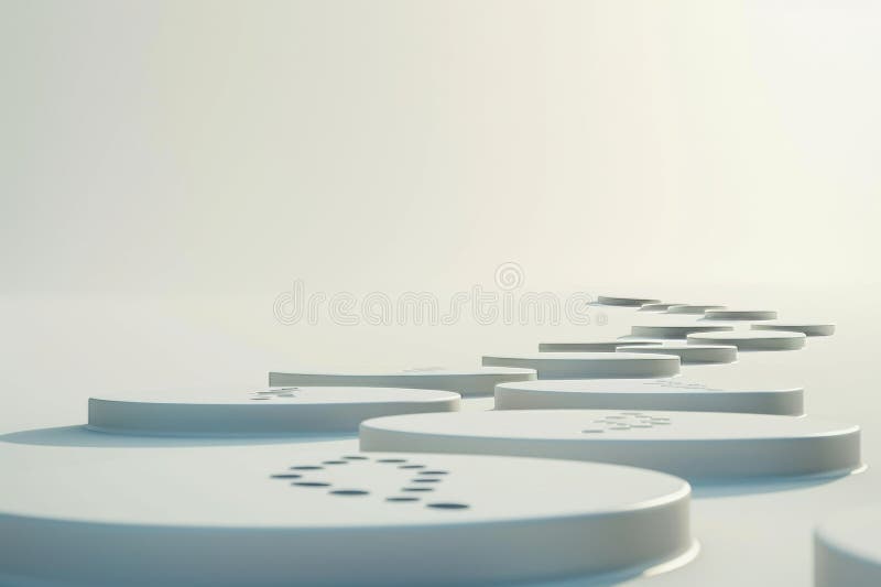 Abstract White Steps with Dotted Patterns on a Light Background Modern ...