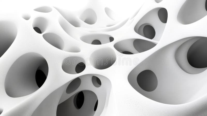 Abstract White Structure with Circular Cavities Stock Image - Image of ...