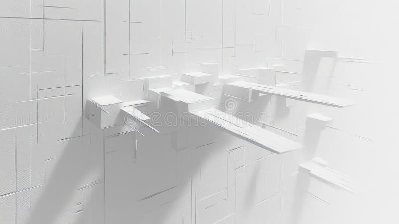 Abstract White Structures Appear To Float Against a Textured Background ...