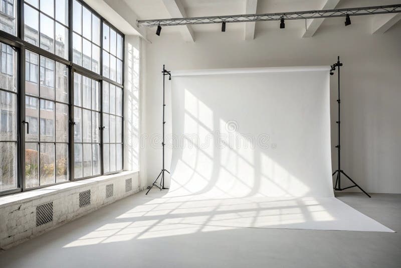 Abstract White Studio Background for Product Display Stock Illustration ...