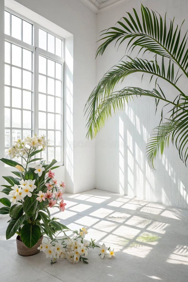 Abstract White Studio Background for Product Presentation with Window ...