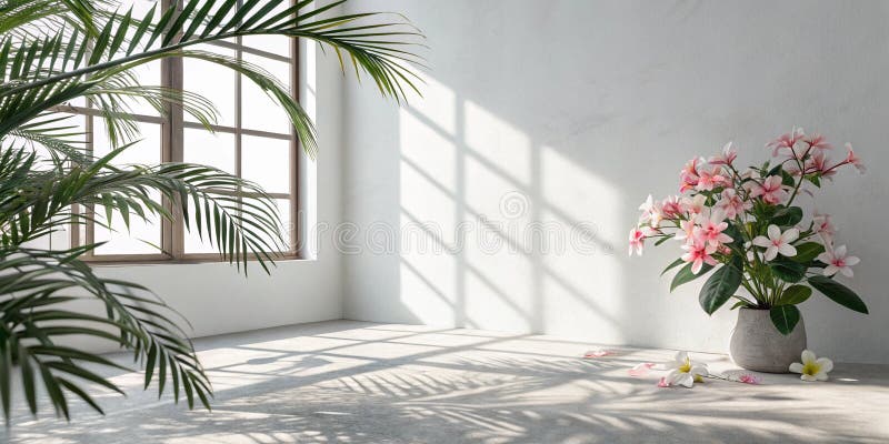 Abstract White Studio Background with Window Shadows Stock Illustration ...
