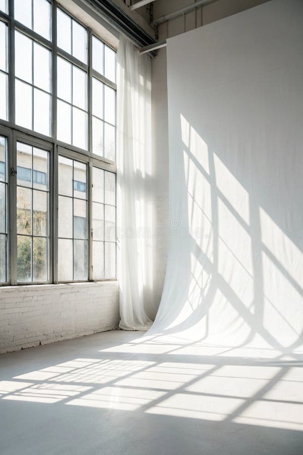 Abstract White Studio Background with Window Shadows Stock Image ...