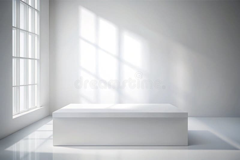 Abstract White Studio Background with Window Shadows for Product ...