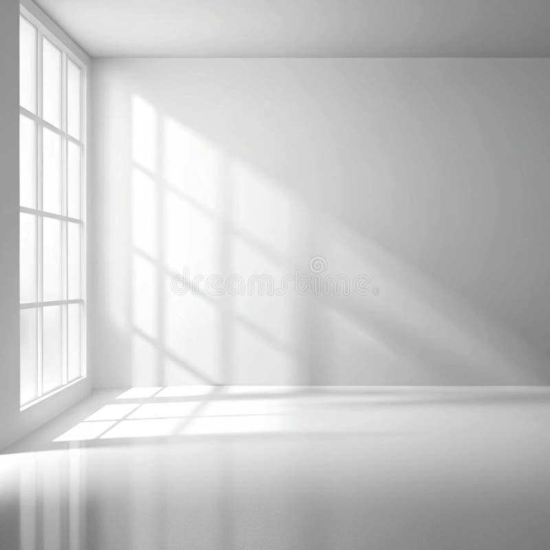 Abstract White Studio Background with Window Shadows for Product ...