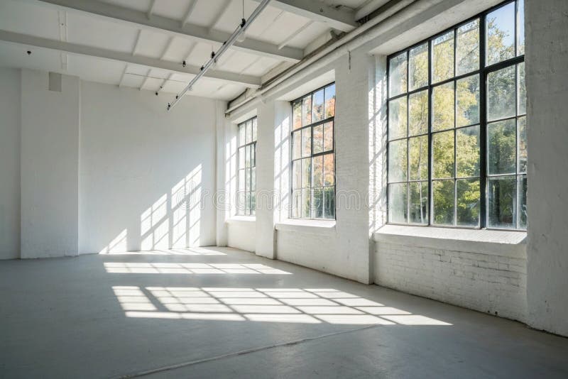 Abstract White Studio Room with Light and Shadow Stock Illustration ...