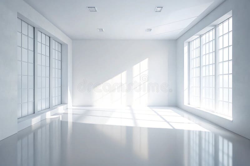 Abstract White Studio Room with Light and Shadow Stock Illustration ...