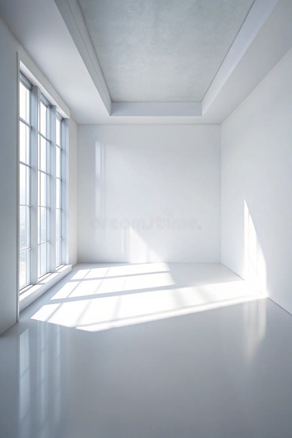 Abstract White Studio Room with Light and Shadow Stock Illustration ...