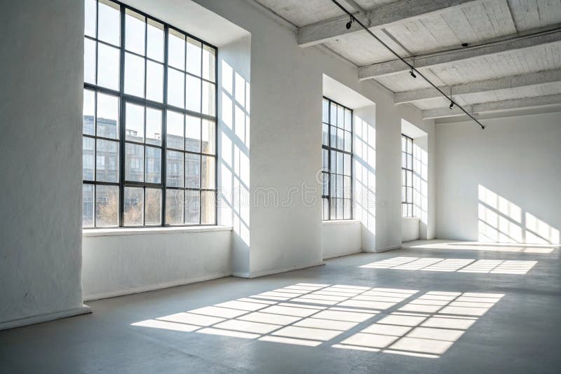 Abstract White Studio Room with Light and Shadow Stock Illustration ...