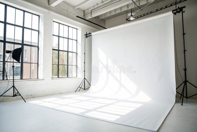 Abstract White Studio with Shadow Effects Stock Illustration ...