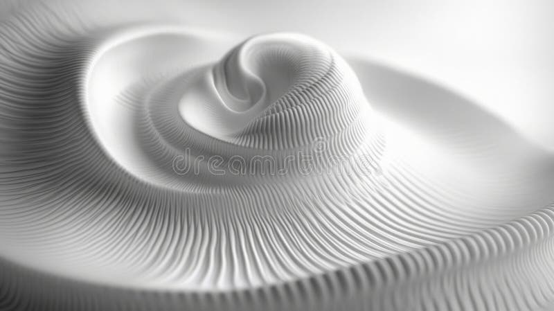 Abstract White Swirling Form with Ridges and Grooves Stock Illustration ...