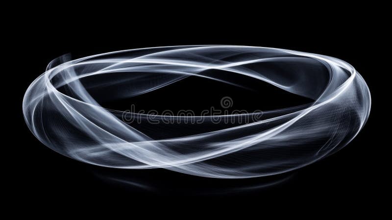 Abstract White Swirling Light Forms a Ring Stock Illustration ...