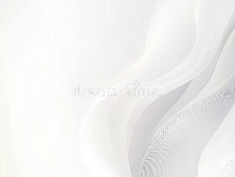 Abstract White Swirling Lines Background, Minimalist Design with Subtle ...