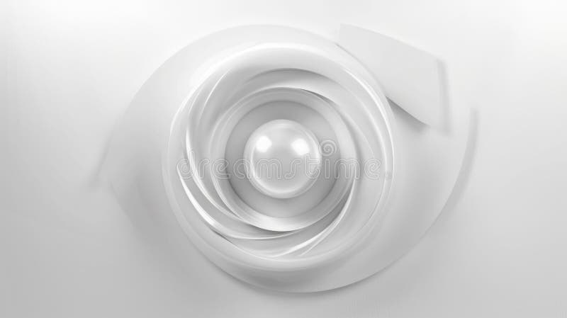 Abstract White Swirling Structure with Central Sphere. Generative Ai ...