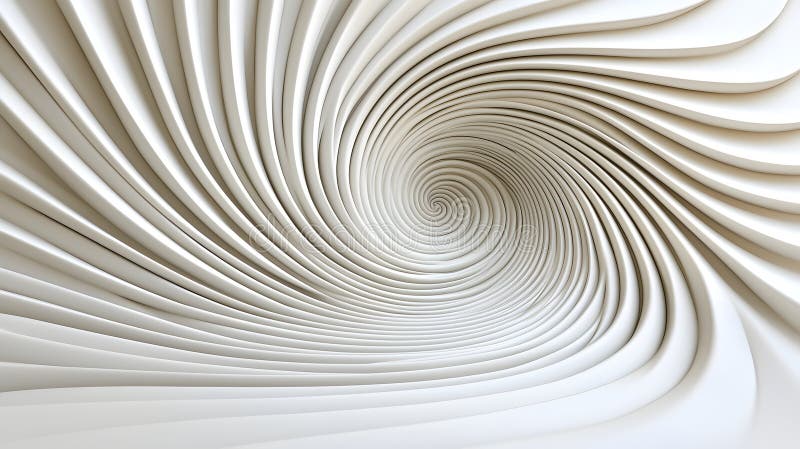 Abstract White Swirling Vortex 3D Render Stock Illustration ...