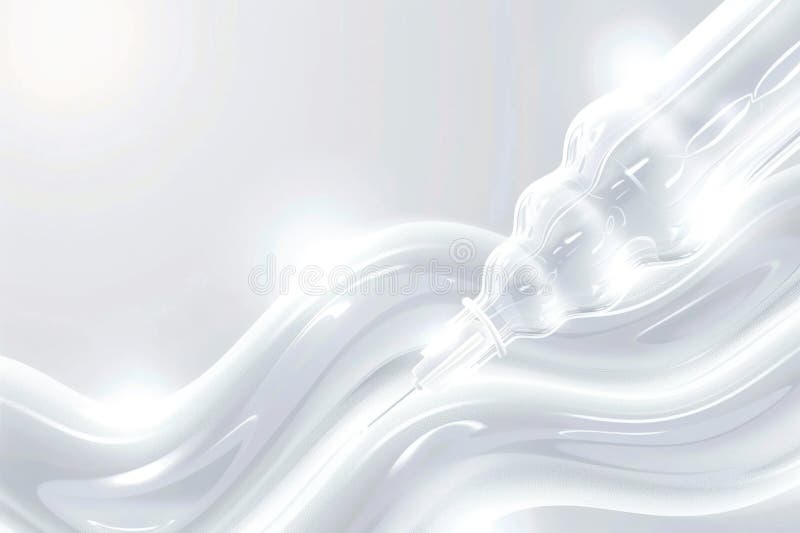 Abstract White Syringe with Curved Lines in Luminous Space Stock ...