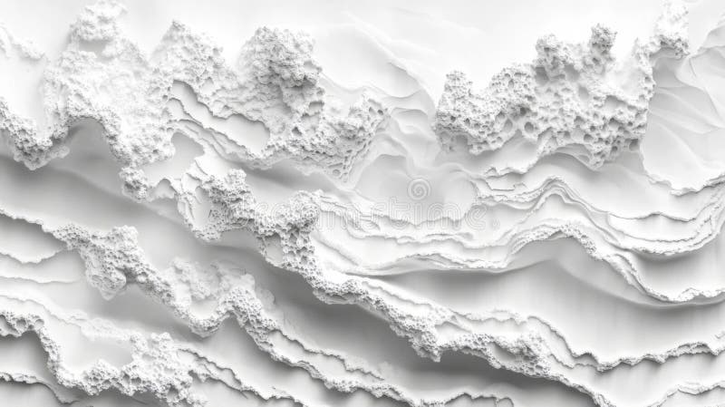 Abstract White Textured Background with 3D Wave Pattern Stock ...