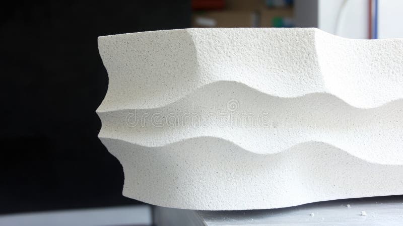 Abstract White Textured Sculpture with Wavy Surface Design Stock Image ...