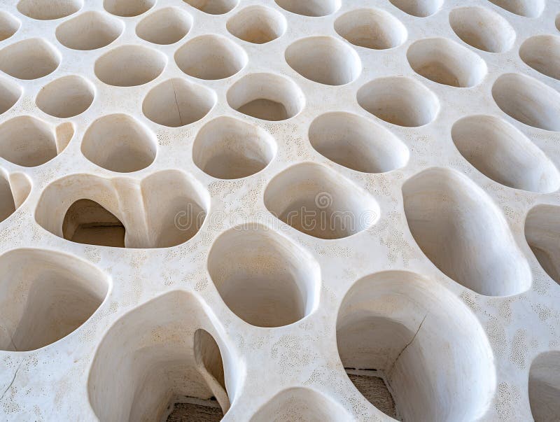 Abstract White Textured Surface with Irregularly Shaped Holes ...