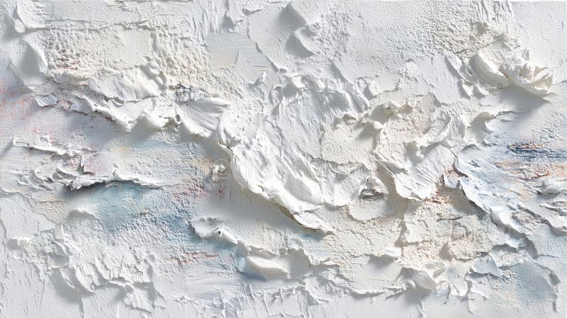 Abstract White Textured Surface with Thick Plaster-like Acrylic Strokes ...