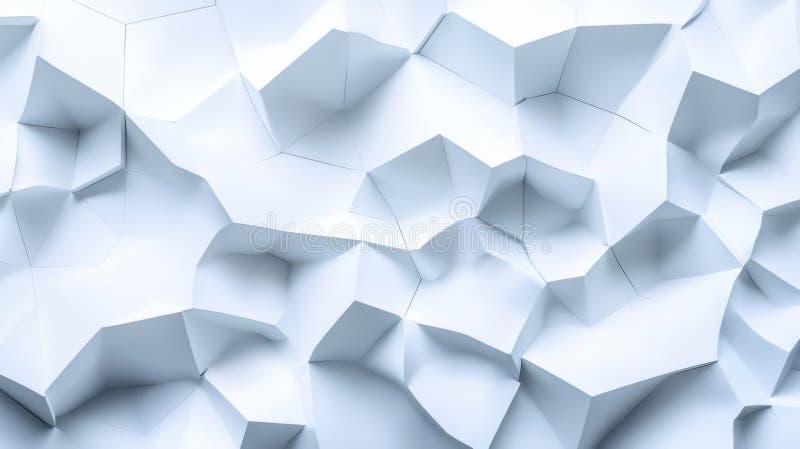 Abstract White Textured Wall with Three Dimensional Geometric Shapes ...