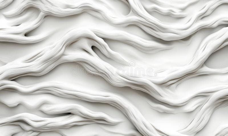 Abstract White Textured Waves Resembling Flowing Fabric or Organic ...