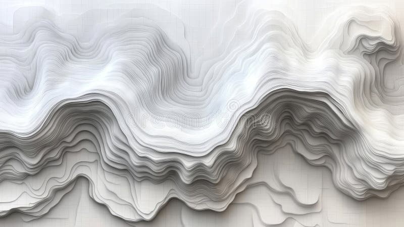 Abstract White Topography with Grid Overlay Stock Illustration ...