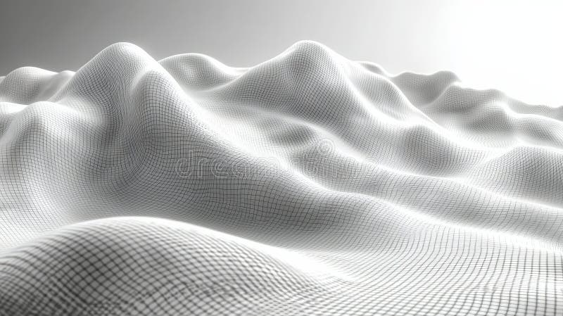 Abstract White Topography with Grid Pattern Illustrating Depth and ...