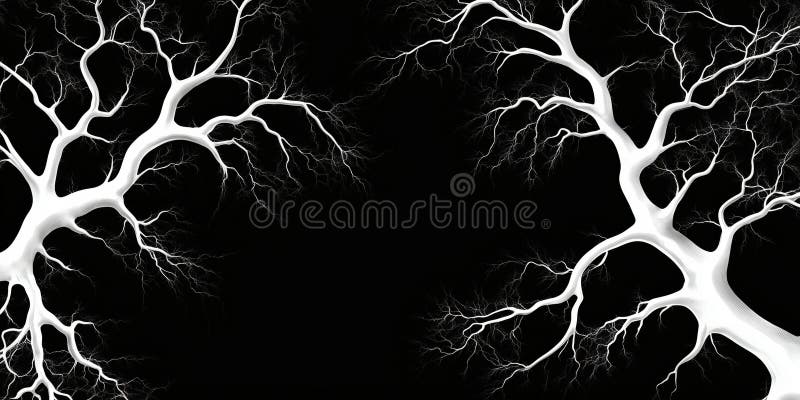 Abstract White Tree Branches on Black Background for Artistic Designs ...