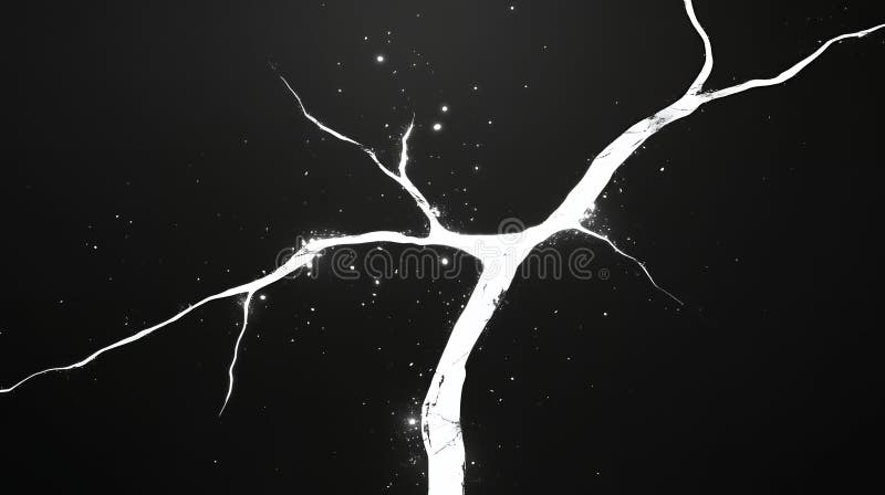 Abstract White Tree Branches on Black Background Glowing Sparkle ...