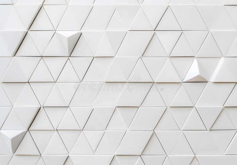 Abstract White Triangle Pattern Wall Stock Illustration - Illustration ...