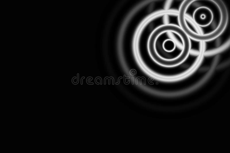 Abstract White Vortex with Circle Ring on Black Background Stock ...