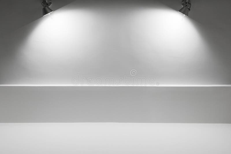 Empty White Wall with Spot Lights at Art Gallery Stock Image - Image of ...