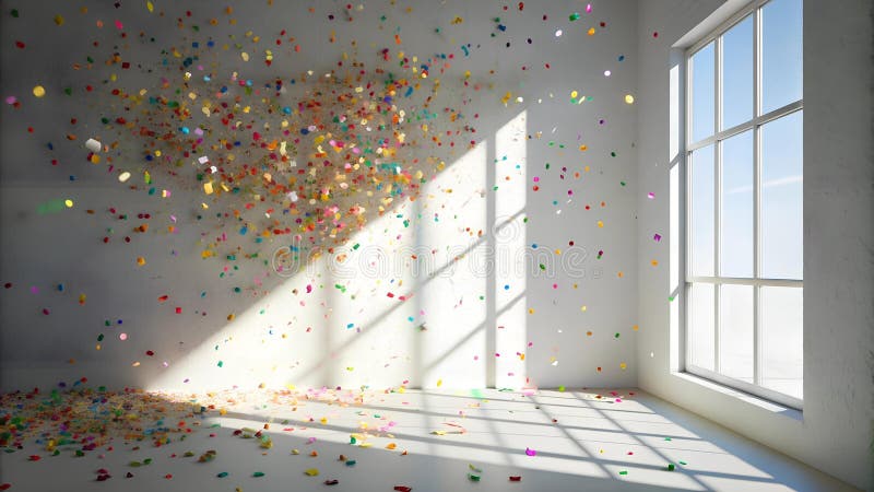 Abstract White Wall with a Soft Shadow of a Window and a Burst of ...