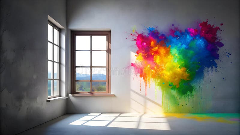 Abstract White Wall with a Soft Shadow of a Window and a Splash of ...