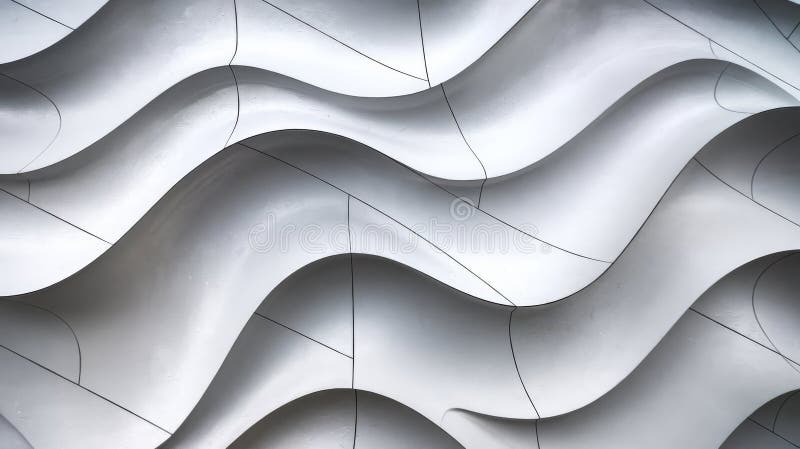 Abstract White Wall Texture Featuring Modern, Overlapping Wave Patterns ...