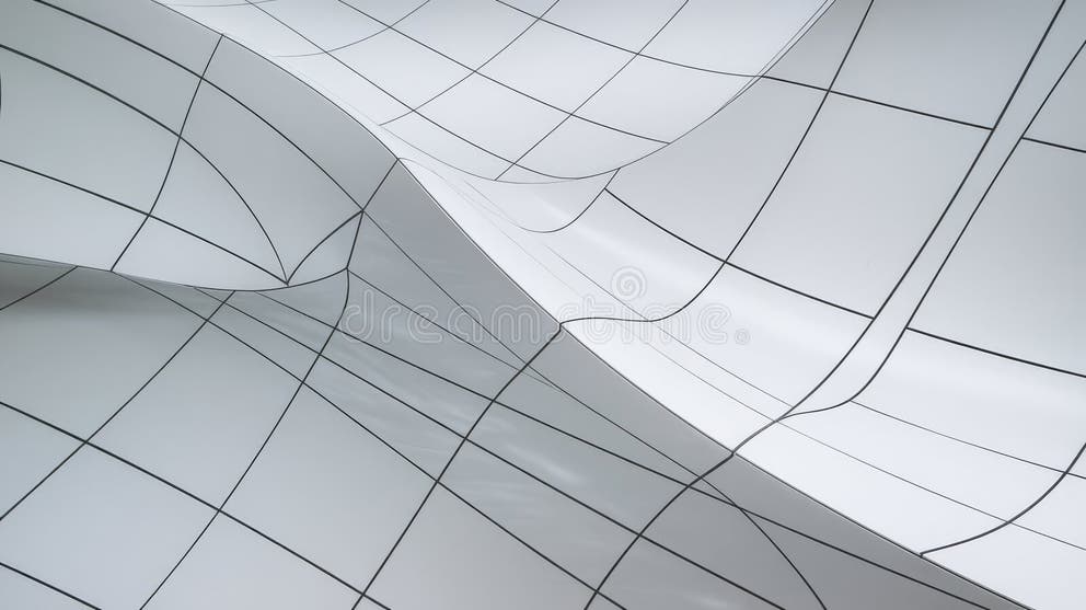 Abstract White Wall Texture Featuring Modern, Overlapping Wave Patterns ...