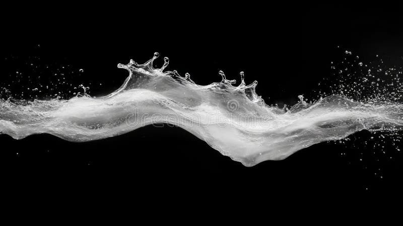 Abstract White Water Splash on Black Background Stock Illustration ...