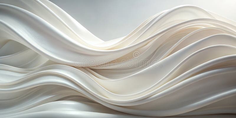 Abstract White Wave Composition 3D Render Stock Illustration ...