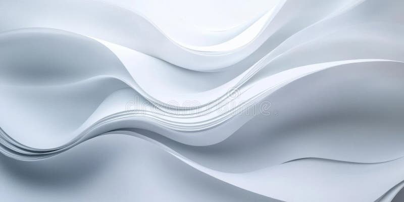 Abstract White Wave Curves stock illustration. Illustration of serene ...