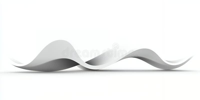 Abstract White Wave Design 3D Render Smooth Curves Minimalist Gray ...