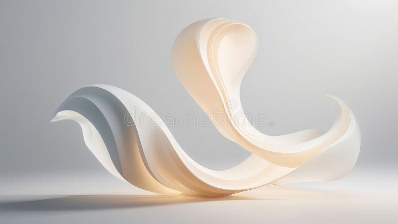 Abstract White Wave Form 3d Rendering Stock Illustration - Illustration ...