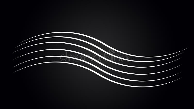 Abstract White Wave Lines Backgrounds. Geometric Lines on the Black ...